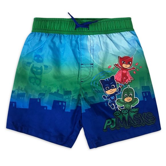 pj masks | Swim | Boys Pj Masks Cityscape Swim Trunks Size 8 Months ...